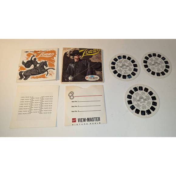 Walt Disney Accents Vintage 958 Walt Disneys Zorro View Master Packet B469 Complete Ex Cond
